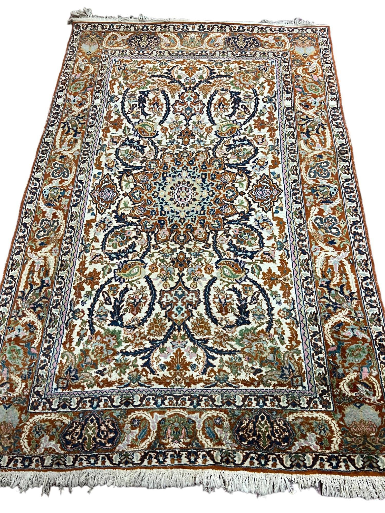 Antique Persian Quom Rug 76 X 50 (7) Auction