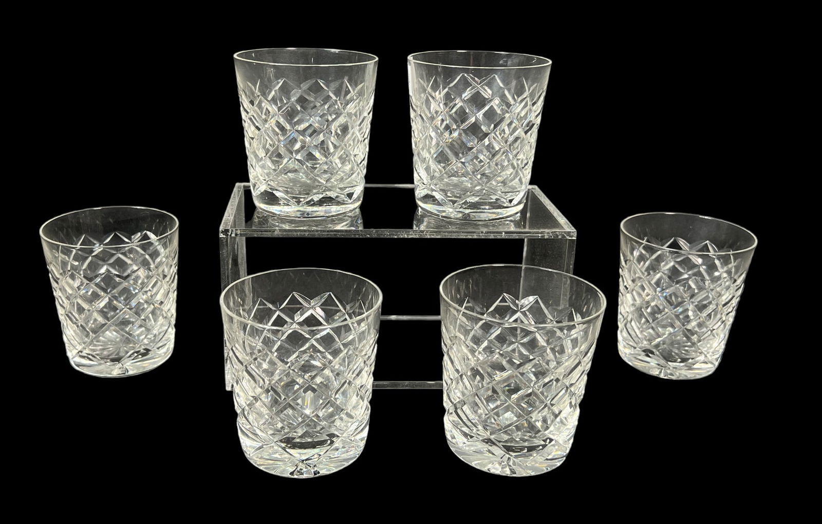 Set Of Six Cut Glass Rocks Glasses Auction