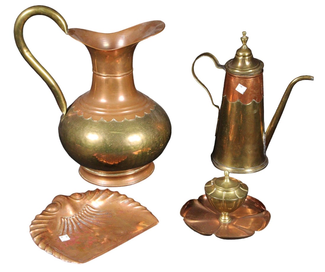 4 Antique Brass / Copper Items Auction