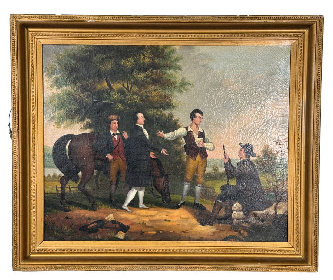 Artist Unknown "the Capture Of Major Andre" Oil Auction