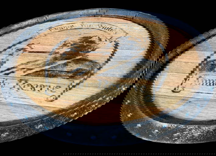 Whiskey Barrel Lazy Susan "pappy Van Winkle's"