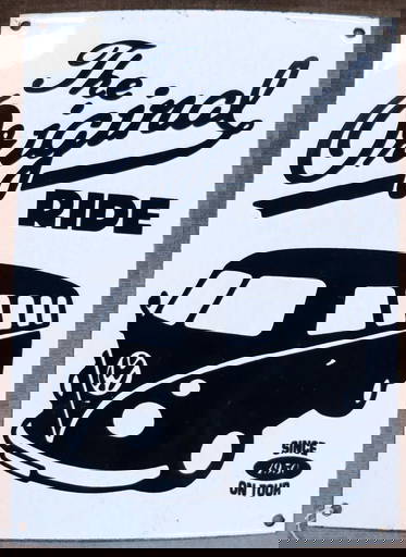 Vintage Porcelain Vw Bus Sign