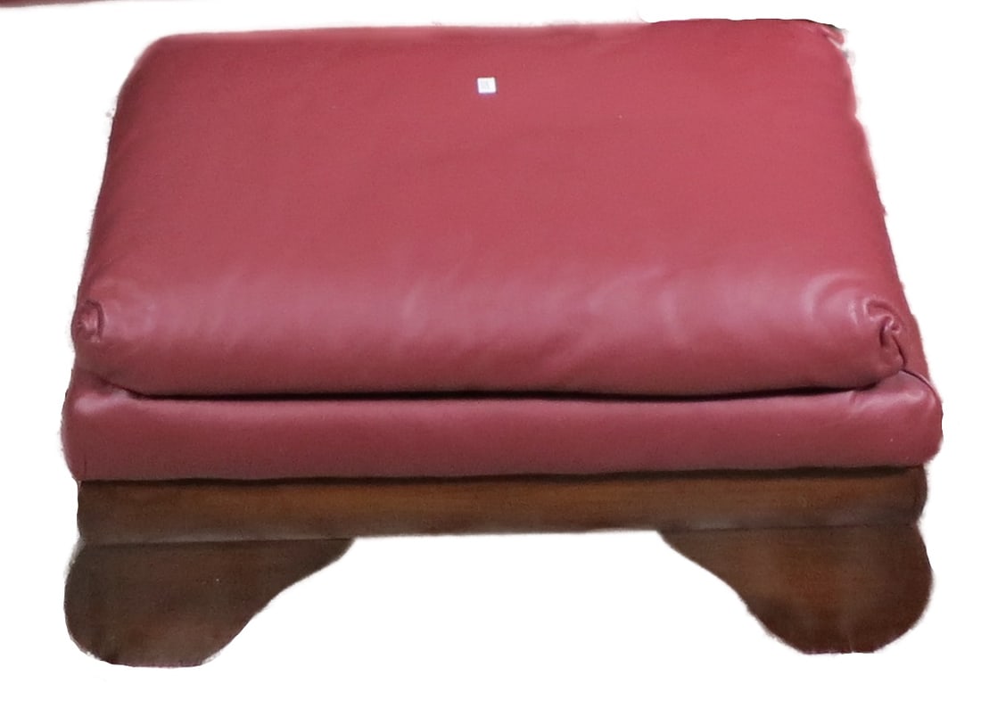 Red Leather Footstool Auction