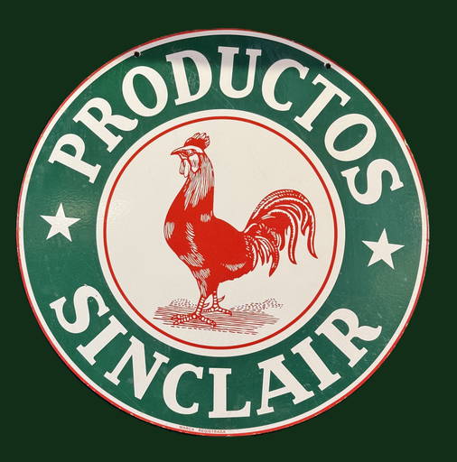 Double Sided Porcelain Sinclair Produc Round Sign