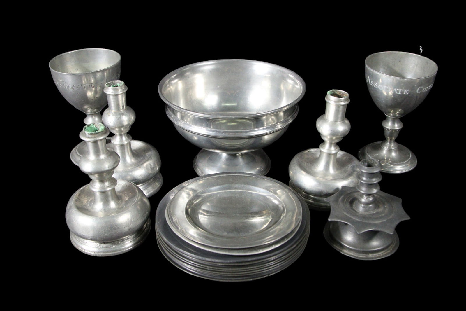 20 Miscellaneous Pewter Objects Auction