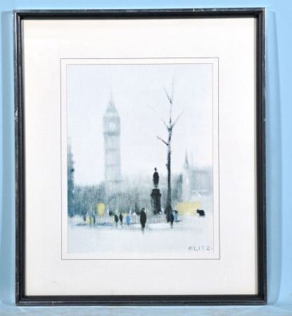 KLITZ "BIG BEN" FRAMED PRINT - Apr 03, 2013 | Lewis & Maese Antiques ...