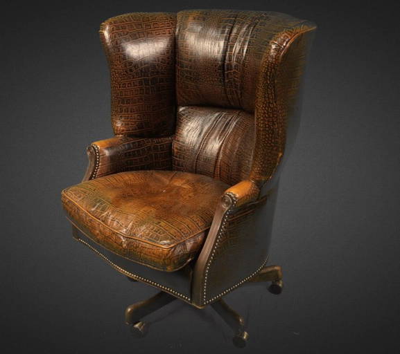 Faux Alligator Winged Office Chair