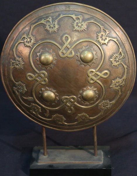 Antique Bronze Shield On Stand