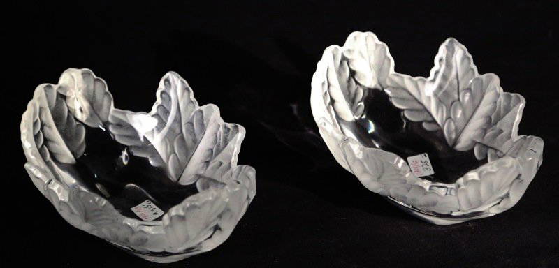 Pair Of Lalique Crystal Bowls