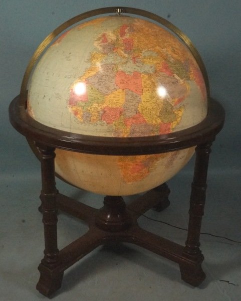 A RARE & LARGE ILLUMINATED WORLD GLOBE ON STAND - Apr 22, 2015 | Lewis ...