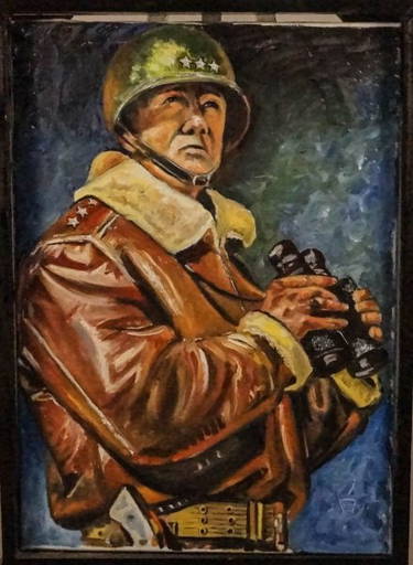 Oil On Canvas Painting Of General Patton