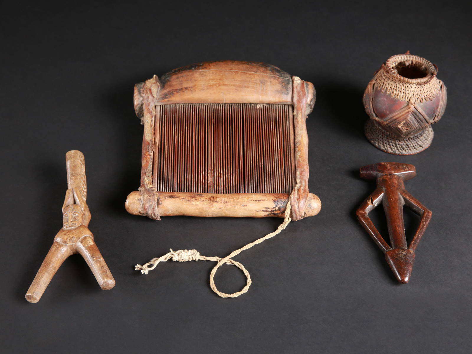 Slingshot, Weaving Comb, Container, Flute, Auction