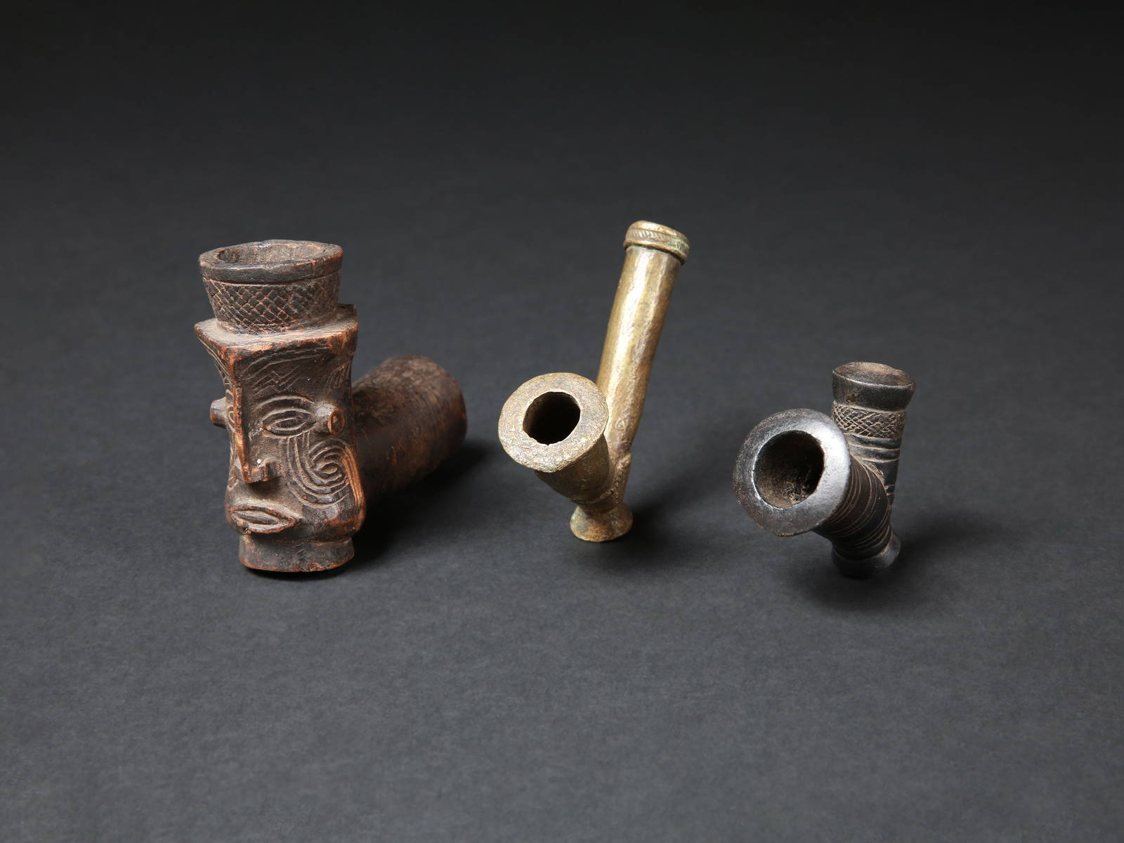3 Smoking Pipe Bowls (kuba / Vere / Gbaya) Auction