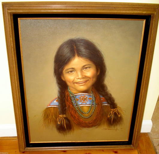 Vintage J. Roman Signed Original Oil Painting Young