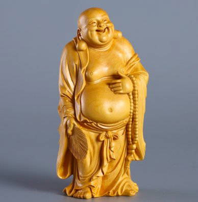 Rare Boxwood Carving Monk Statue