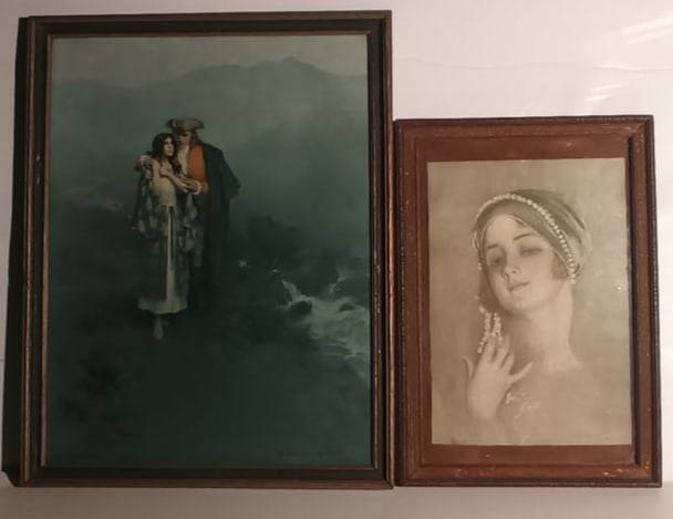2 Vintage Prints—victorian Lady By Harrison Fisher & 1908 Annie And ...