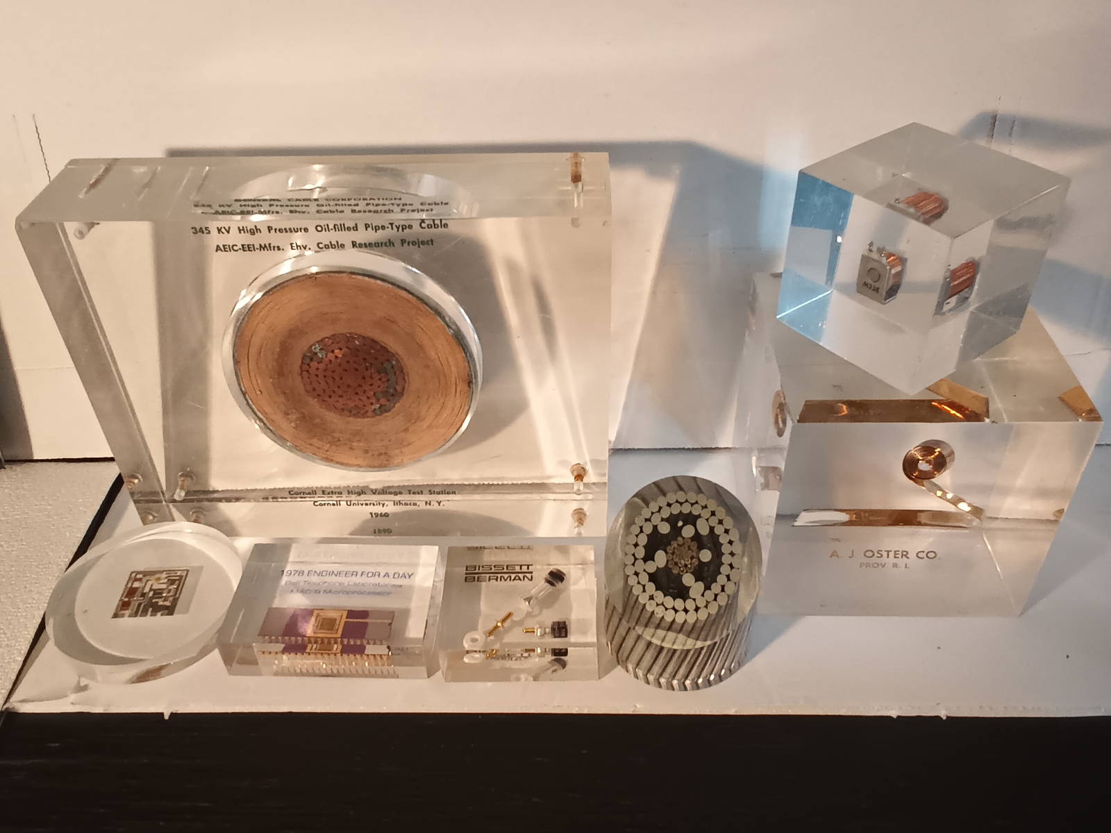 Mid Century Modern Lucite Paperweights Cable And Electronics 7 Pieces ...