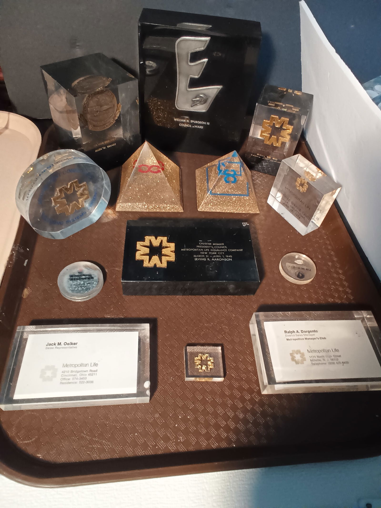 Mcm Lucite Paperweights - 13 Business Related, Mettrapolitan ...