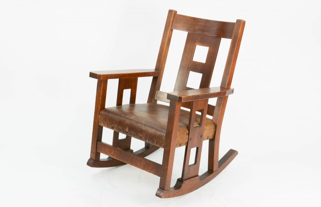 Limbert Oak Cutout Rocker #576