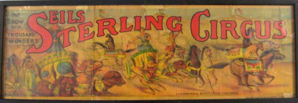 Original circus poster, Seils-Sterling Circus ''The Sho