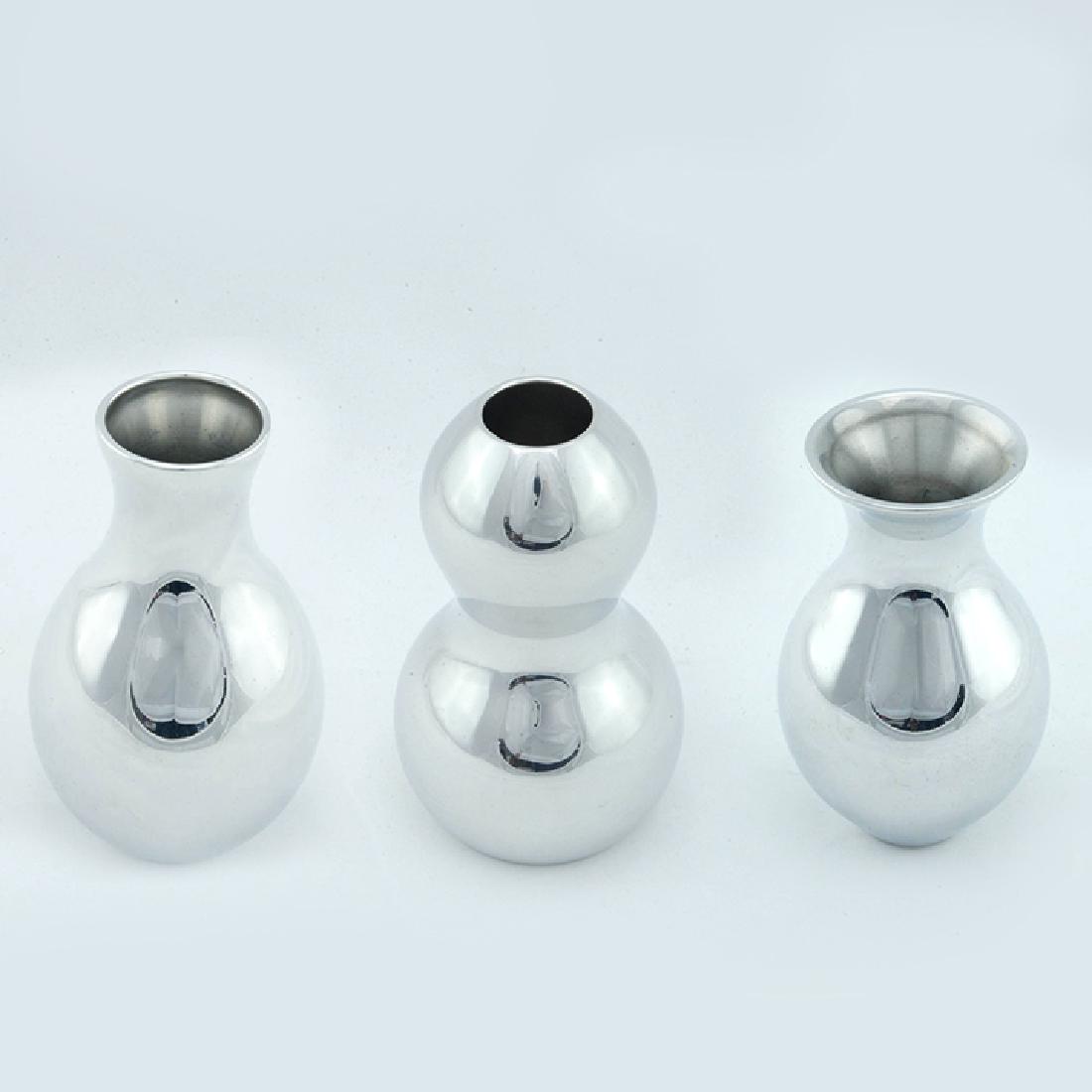 Set of 3 Zeisel Nambe Bud Vases