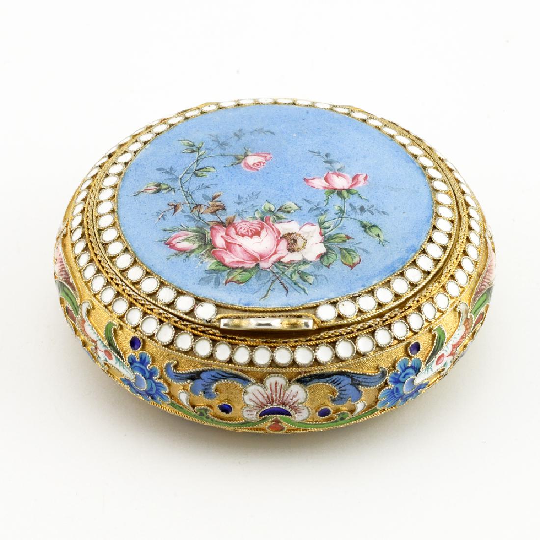Russian Saltykov Silver and Enamel Case
