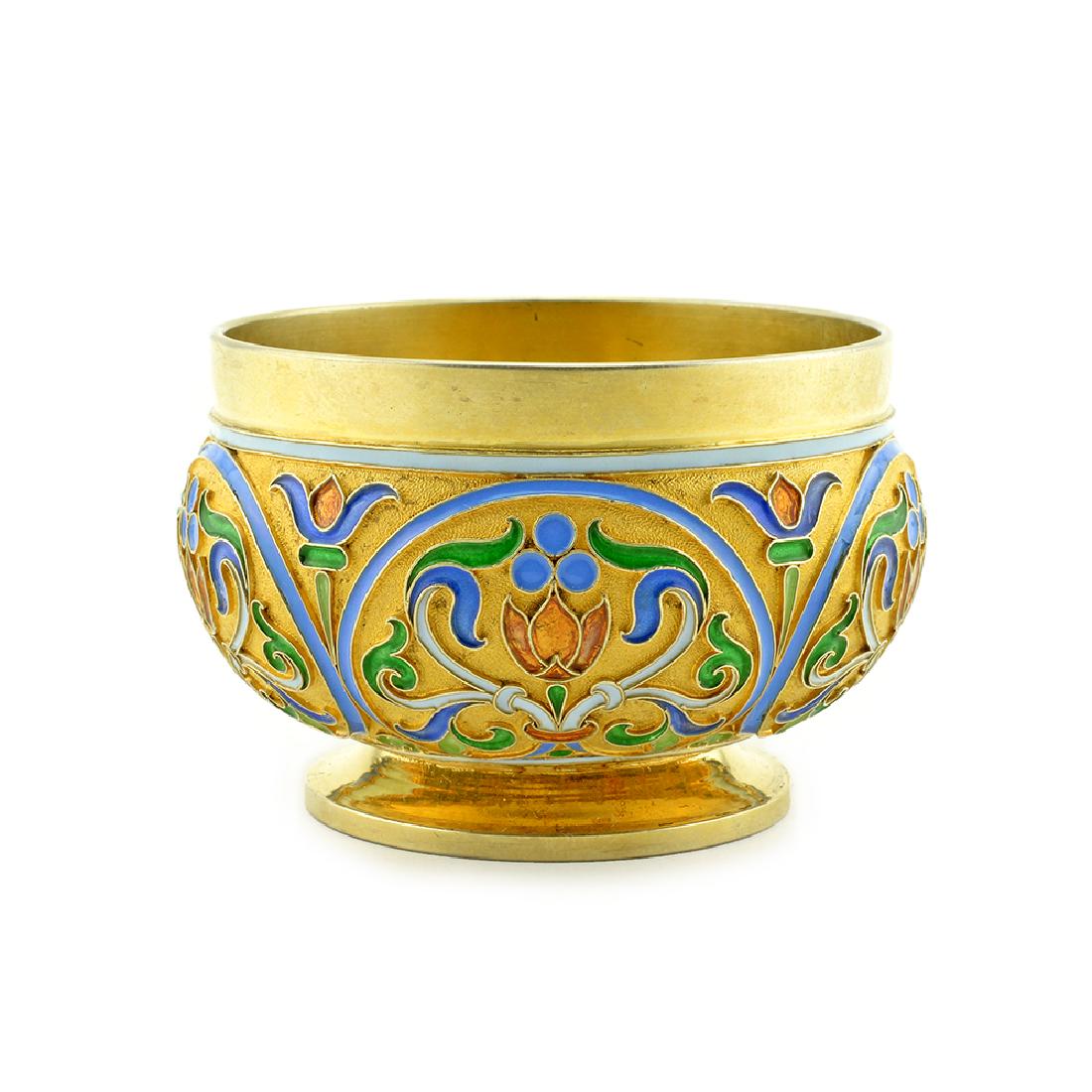 A Faberge Enamel Salt