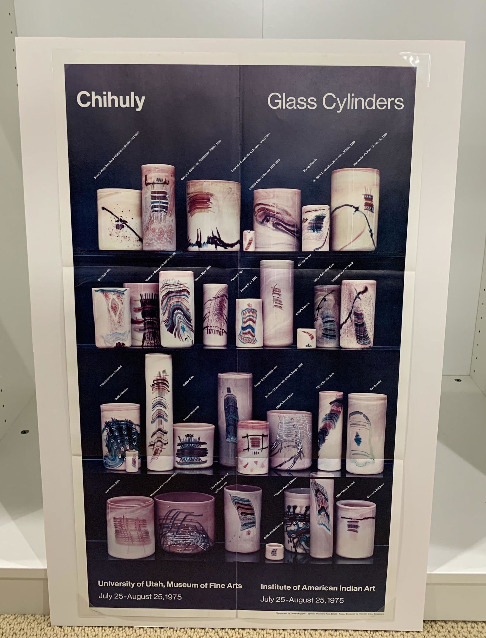 Dale Chihuly 1975 Navajo Blanket Glass Cylinder Poster 1975