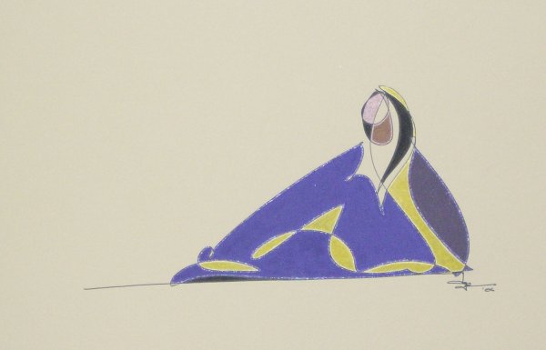 176: DG SMALLING INK/WATERCOLOR (Amer 20th Cent)