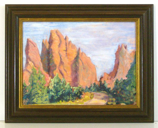William H Goetz Oil Garden Of The Gods (20th Cent)