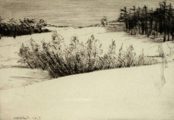 Frank Bicknell Winter Etching (am 1866 1953)