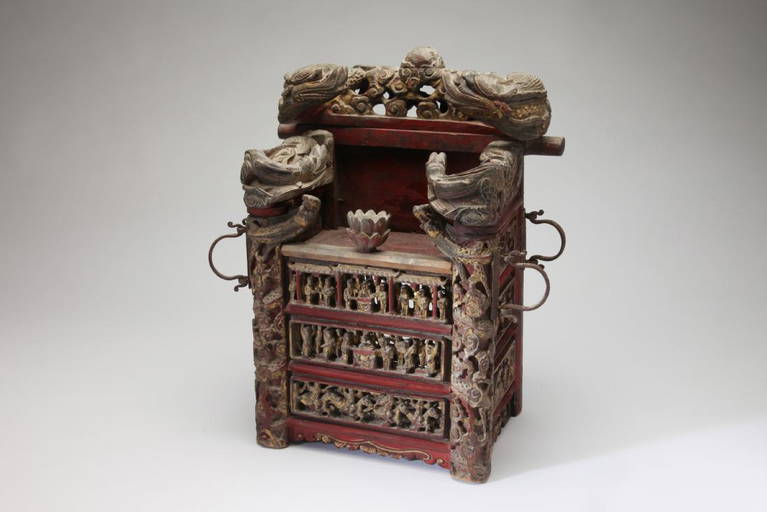 An Unusual Chinese Gilt Wood Shrine/throne