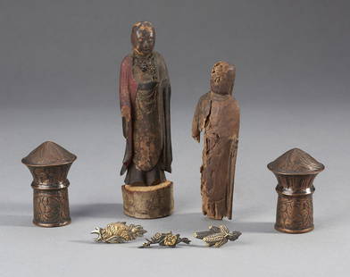 Nine Japanese Mixed Metal Sword Fittings