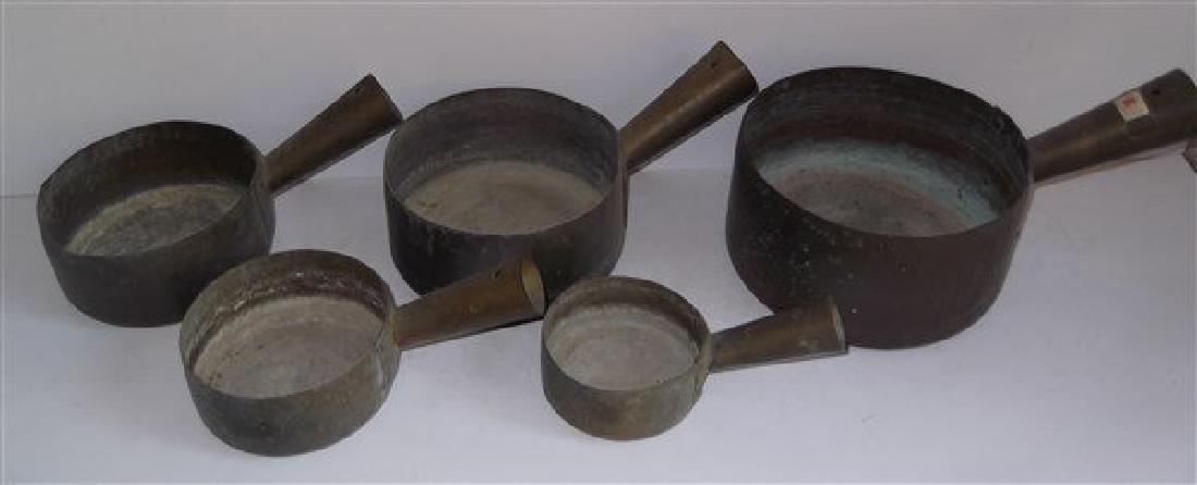 Set Of 5 Brass Nesting Pots
