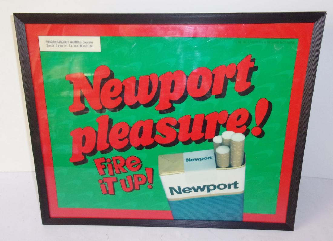 Newport cigarettes lighted store display sign