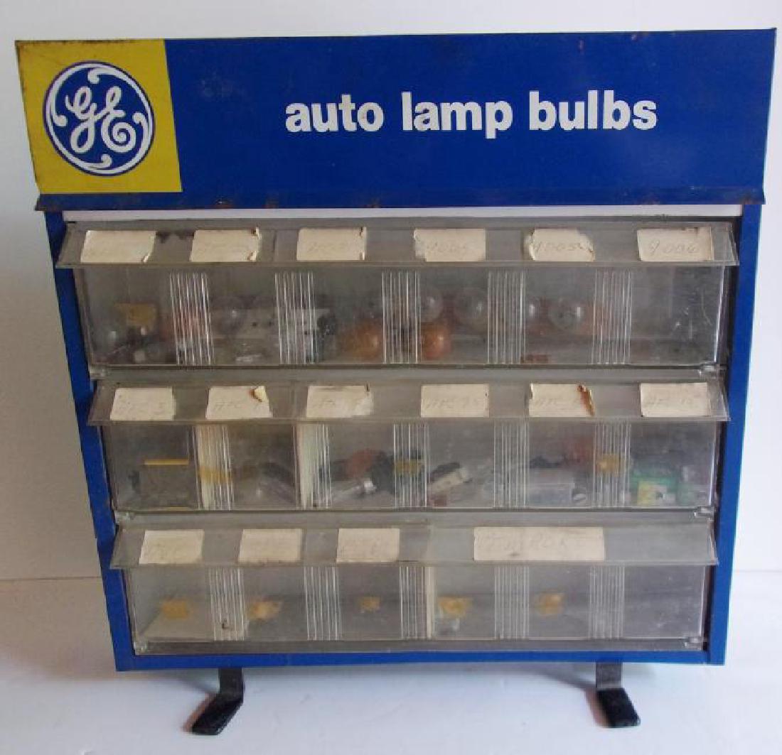 G.E. auto lamp bulbs display case