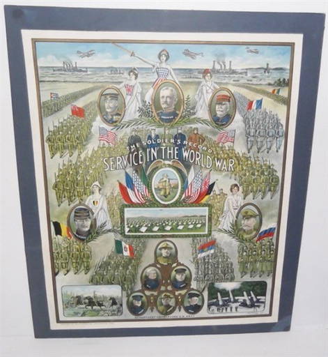 Soldier's Record Service In The World War Poster