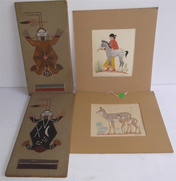 4 pieces of artwork by Frank Begay & Harrison Begay