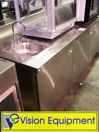 3 Door Stainless Steel Work Counter With Hand Sink