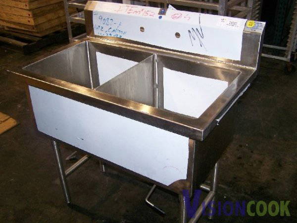 2 Compartment Sink 4 Vegetable Prep Stainless Ste