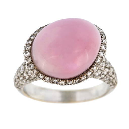 Anello In Oro Bianco Con Perla Conch| White Gold Ring