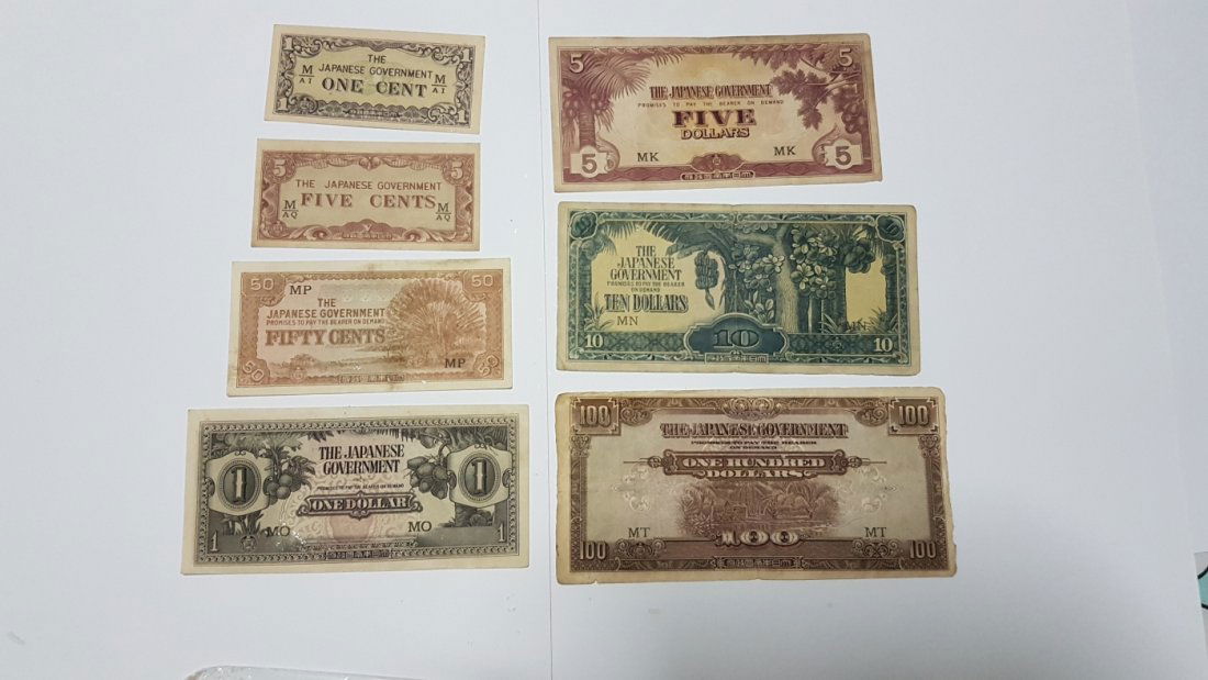 Japanese Occupation South-East Asia Banana Notes