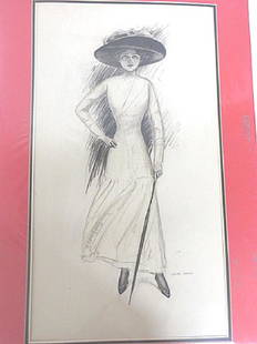 Charles Sheldon. Original Drawing. Signed