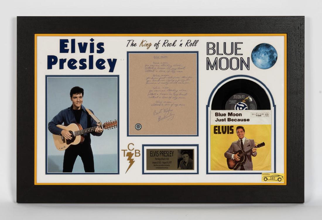 Elvis Presley "Blue Moon" Handwritten Lyrics