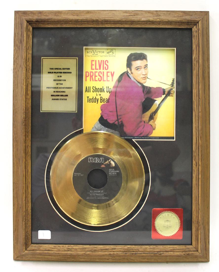 Framed Elvis Gold Plated Record