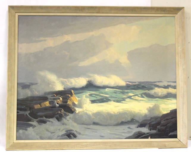 Arthur F. Maynard. Oil. Seascape. Signed.