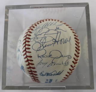 1937 New York Yankees Signed Ball 23 Signatures Psa Loa