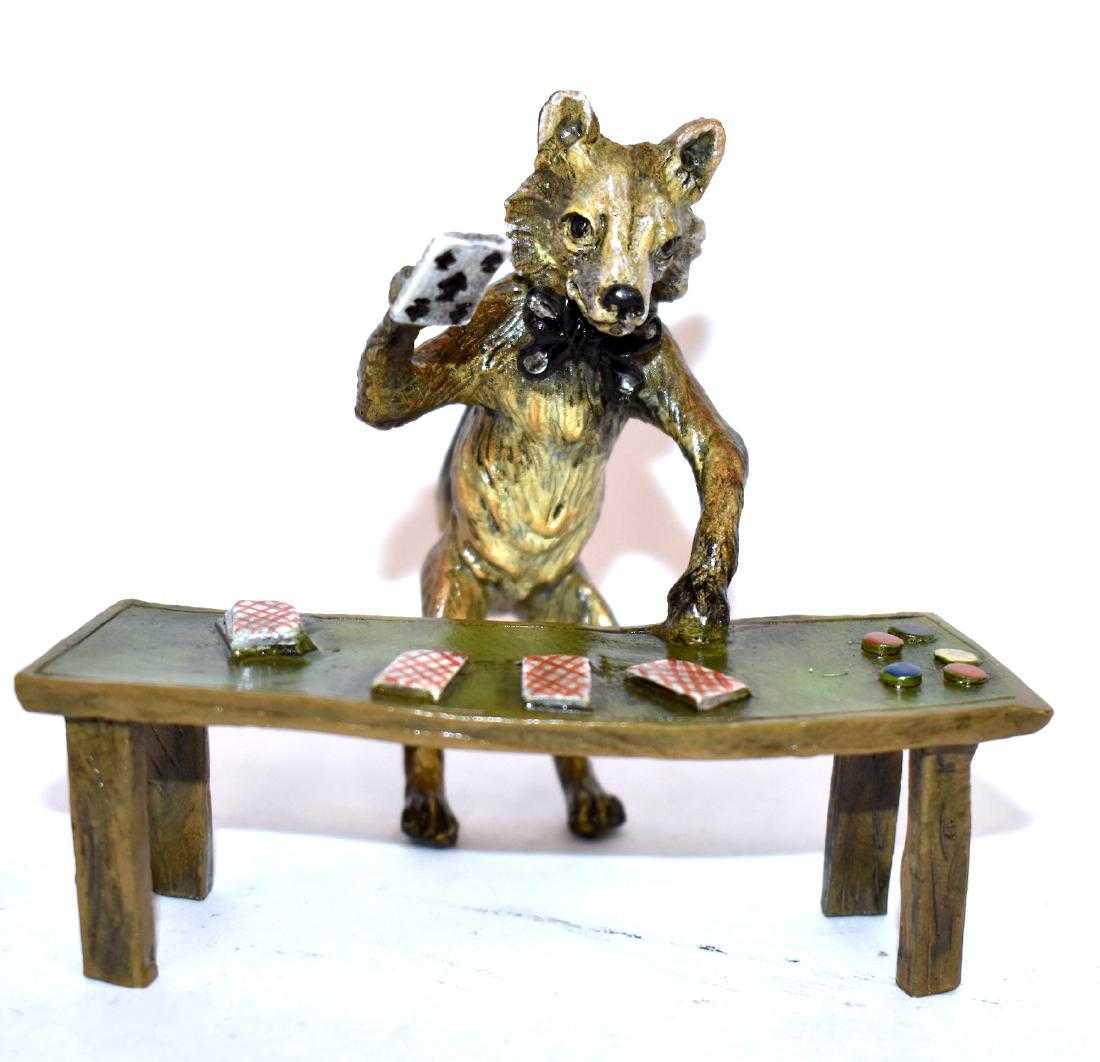 Vienna Bronze. Fox Figure at Table