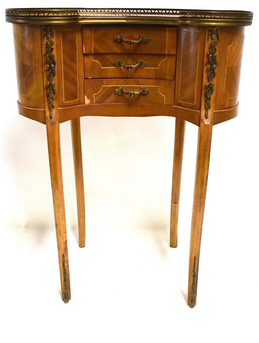 Vintage Kidney Shaped Stand. Brass Gallery