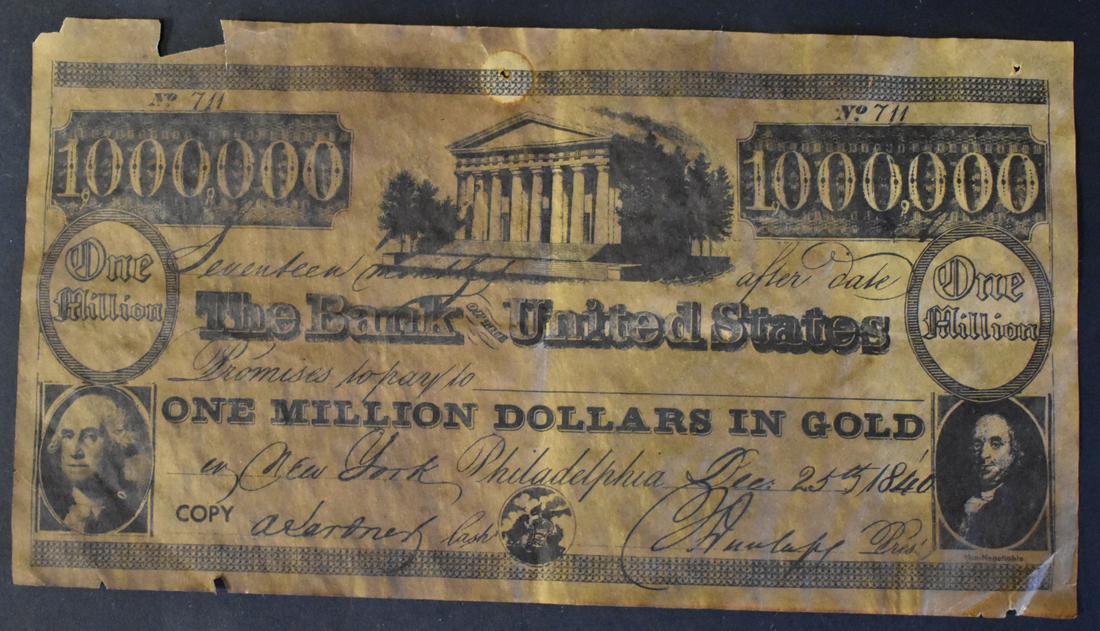 Coy One Million Dollar Us Bank Gold Note